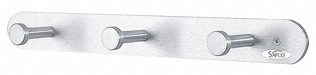 Nail Head Coat Hook, 3 Hook, Aluminum - Grainger