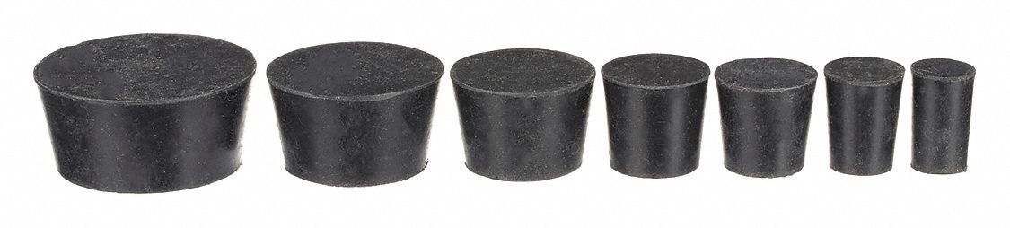 Natural Rubber, 00 to 7 Stopper Size, Stopper - 9JDR0|RSTPK2-2LB - Grainger
