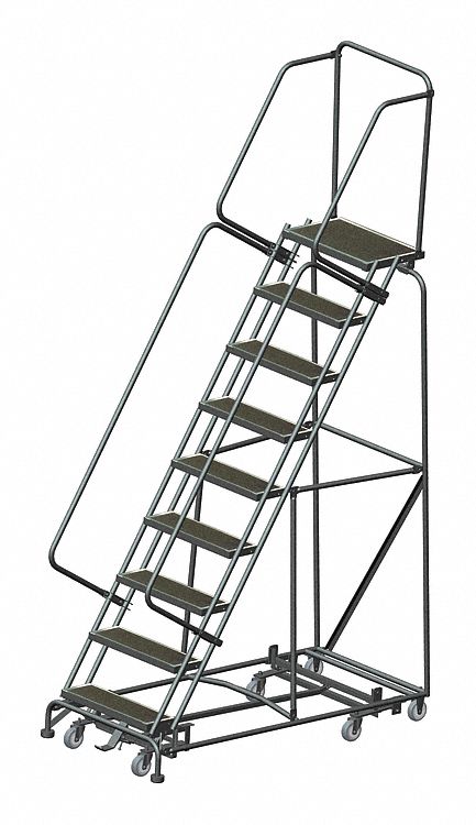 Lockstep Rolling Ladder,Steel,90 In.H - Grainger