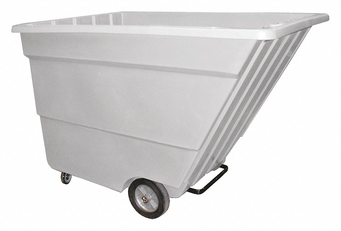 GRAINGER APPROVED Contenedor de Volteo , Blanco , 1200 lb ...