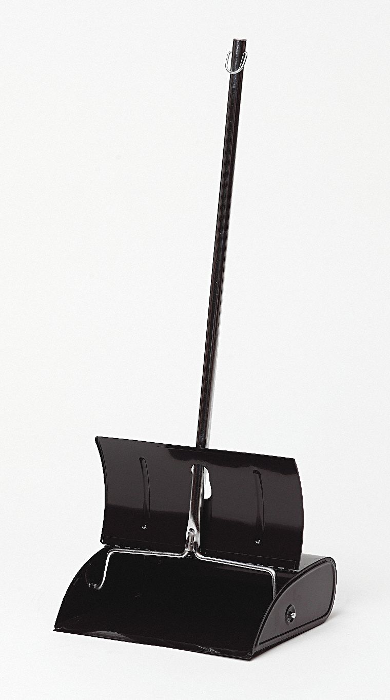 Long Handled Dust Pan,Black,Metal - Grainger
