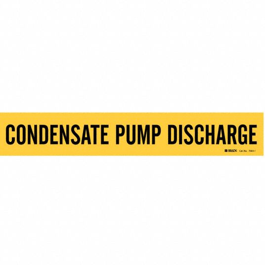 Condensate Pump Discharge, Yellow, Pipe Marker - 9KCC5|7064-1 - Grainger