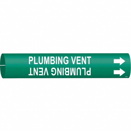 Plumbing Vent, Green, Pipe Marker - 9KCW3|4110-A - Grainger