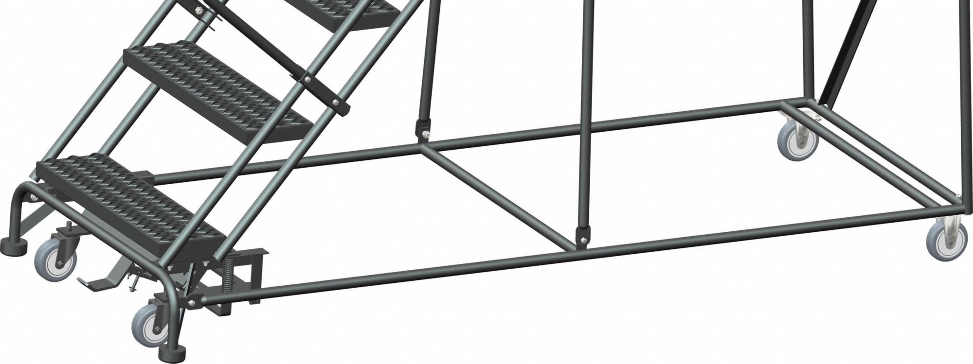 BALLYMORE 8-Step Rolling Ladder, Serrated Step Tread, 113 in Overall ...