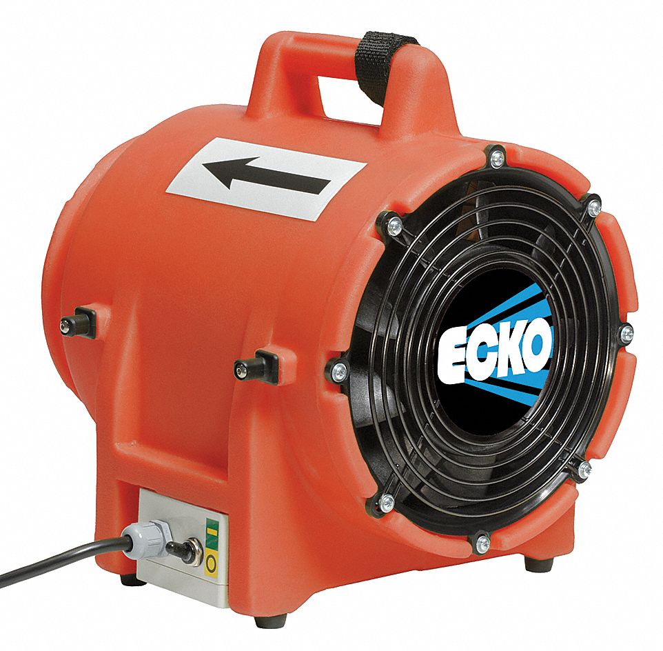 ECKO Axial Confined Space Fan, 1/3 HP HP, 115 V AC Voltage, 3350 rpm ...