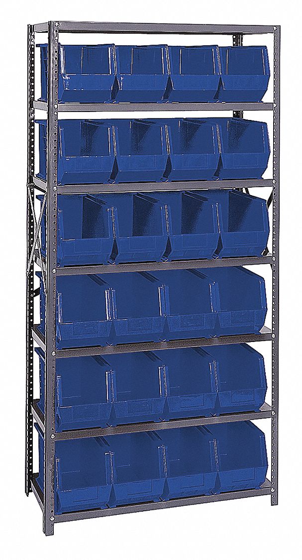 QUANTUM STORAGE SYSTEMS, 36 in x 18 in x 75 in, 1 Sided, Bin Shelving ...