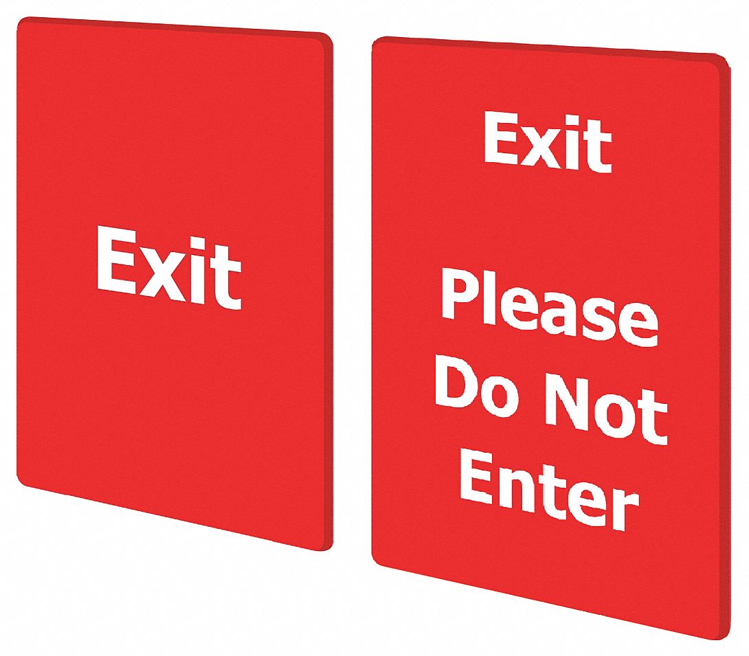 TENSABARRIER, Red, Exit Please Do Not Enter Message, Acrylic Sign ...