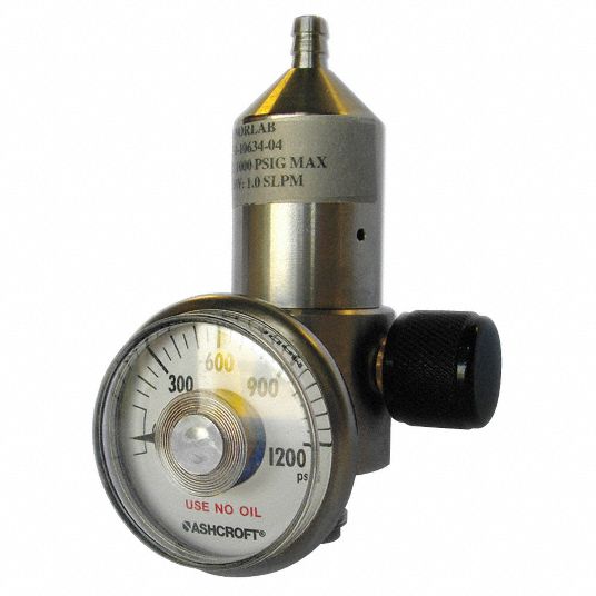 Gas Regulator, 1 lpm Max Flow Rate, Gas Cylinder Regulator - 9KJM8 ...