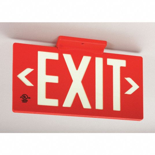 Exit Sign, 15" Width, 8" Height - Grainger