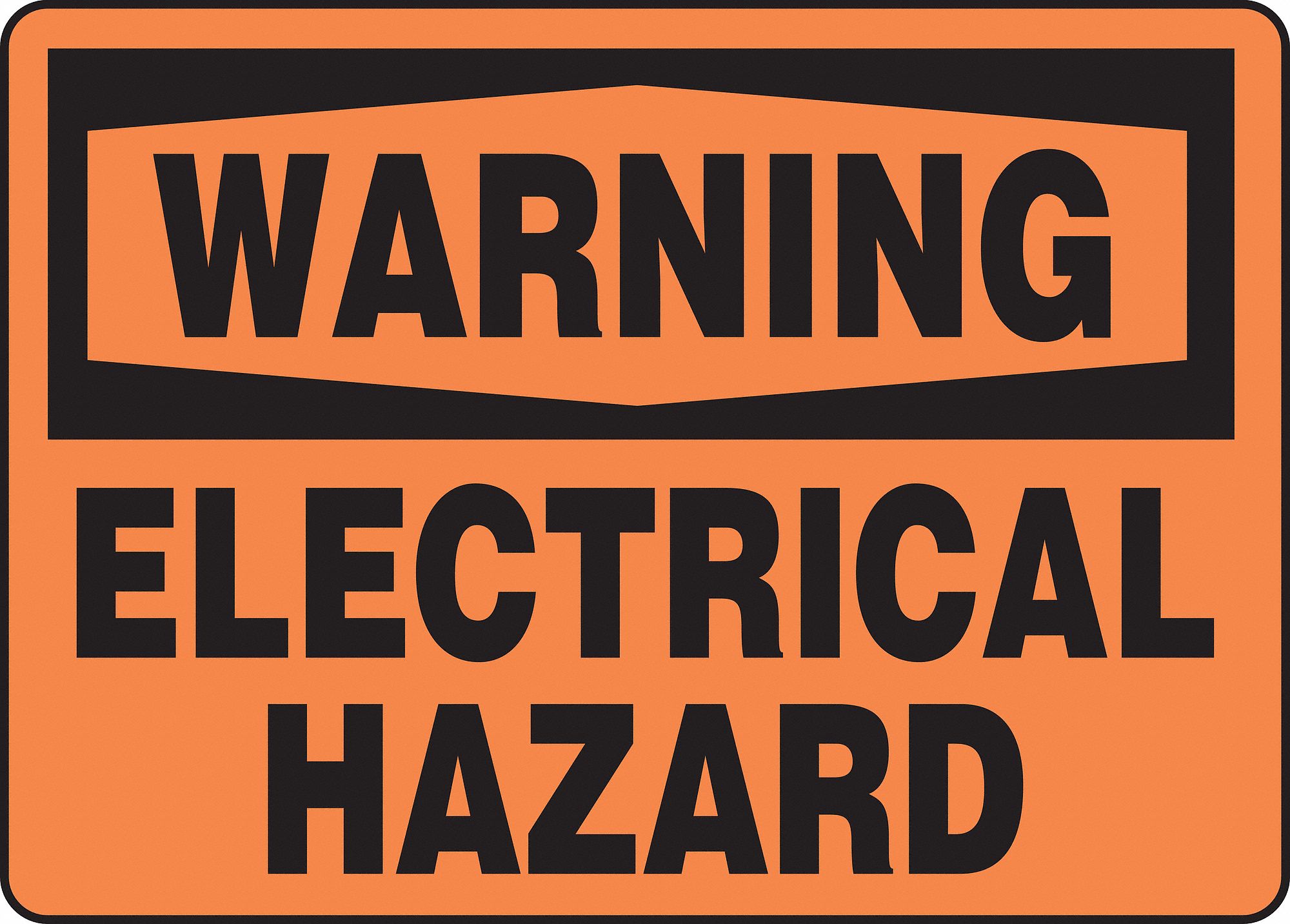 Warning Sign, Electrical Hazard, Header Warning, Rectangle, 10 in ...