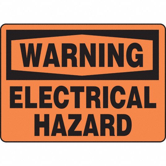 Warning Sign, Electrical Hazard, Header Warning, Rectangle, 10 in ...