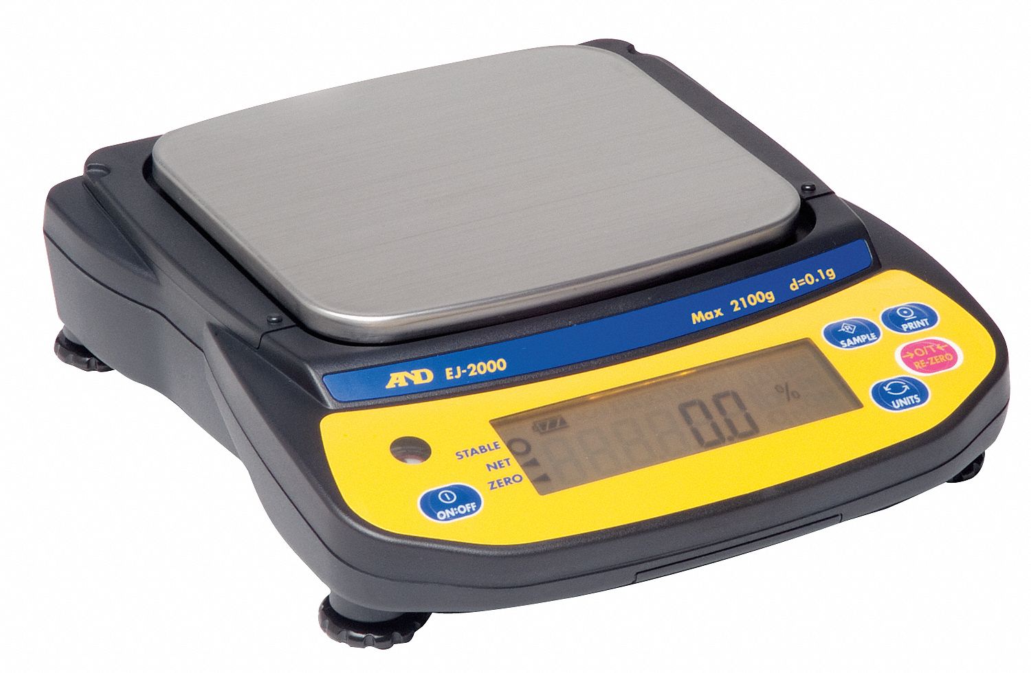 A&D WEIGHING, 2,100 g Capacity, 0.1 g Readability, Compact Bench Scale ...