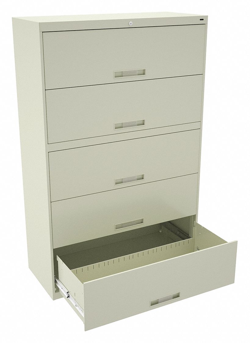 4 Solid Drawers Fronts/1 Retractable, Laterial File Cabinet, 42 in ...
