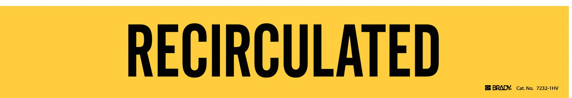 Recirculated, Yellow, Pipe Marker - 9LCT7|7232-1HV - Grainger