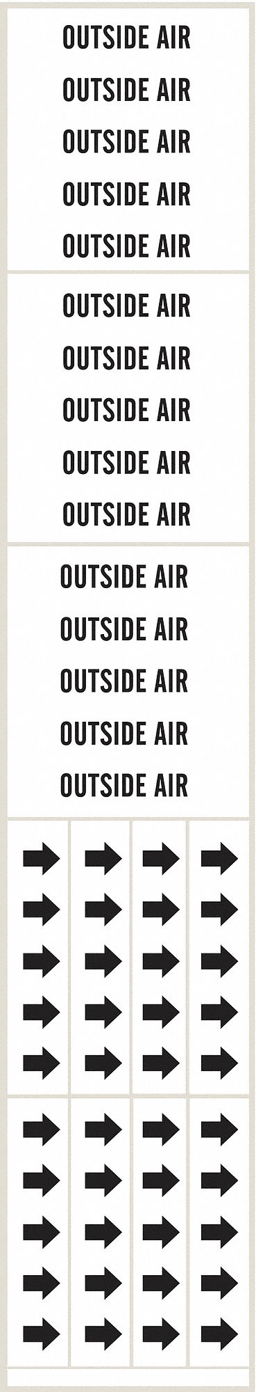 Outside Air, White, Pipe Marker - 9LDA1|7207-3C - Grainger Outside Air, White, Pipe Marker - 9LDA1|7207-3C - Grainger