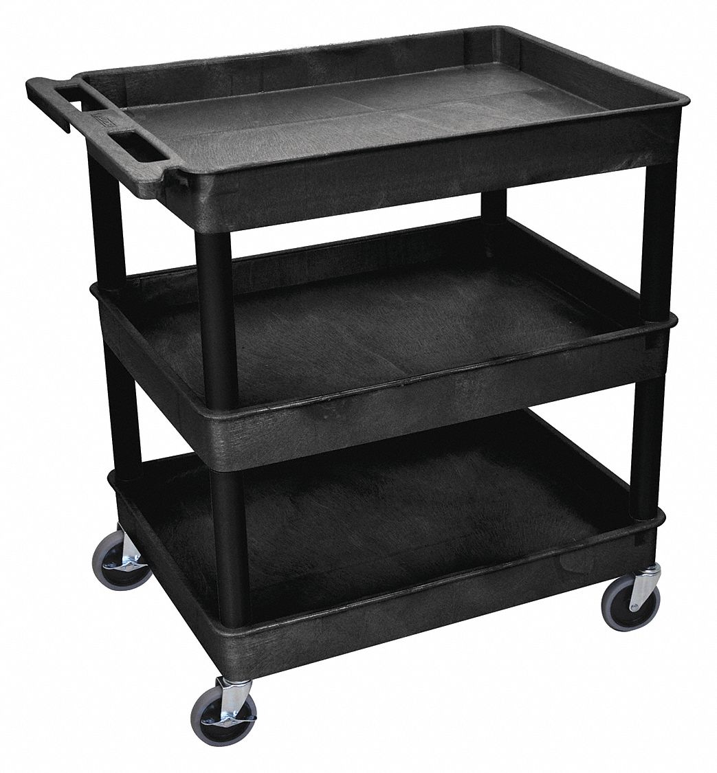 400 lb Load Capacity, 32 in x 24 in, Utility Cart with Deep Lipped ...