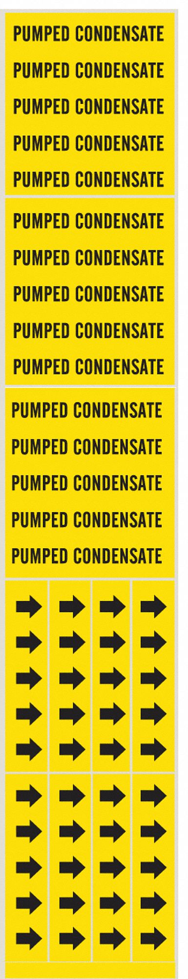 Pumped Condensate, Yellow, Pipe Marker - 9LEC3|8799-3C - Grainger