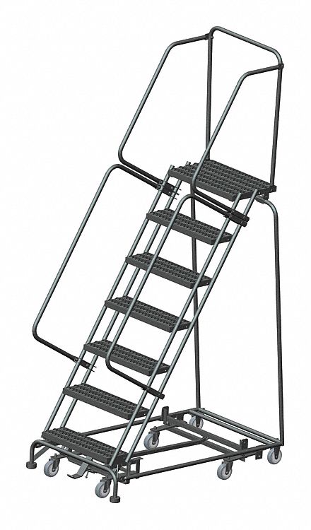 Lockstep Rolling Ladder,Steel,70 In.H - Grainger