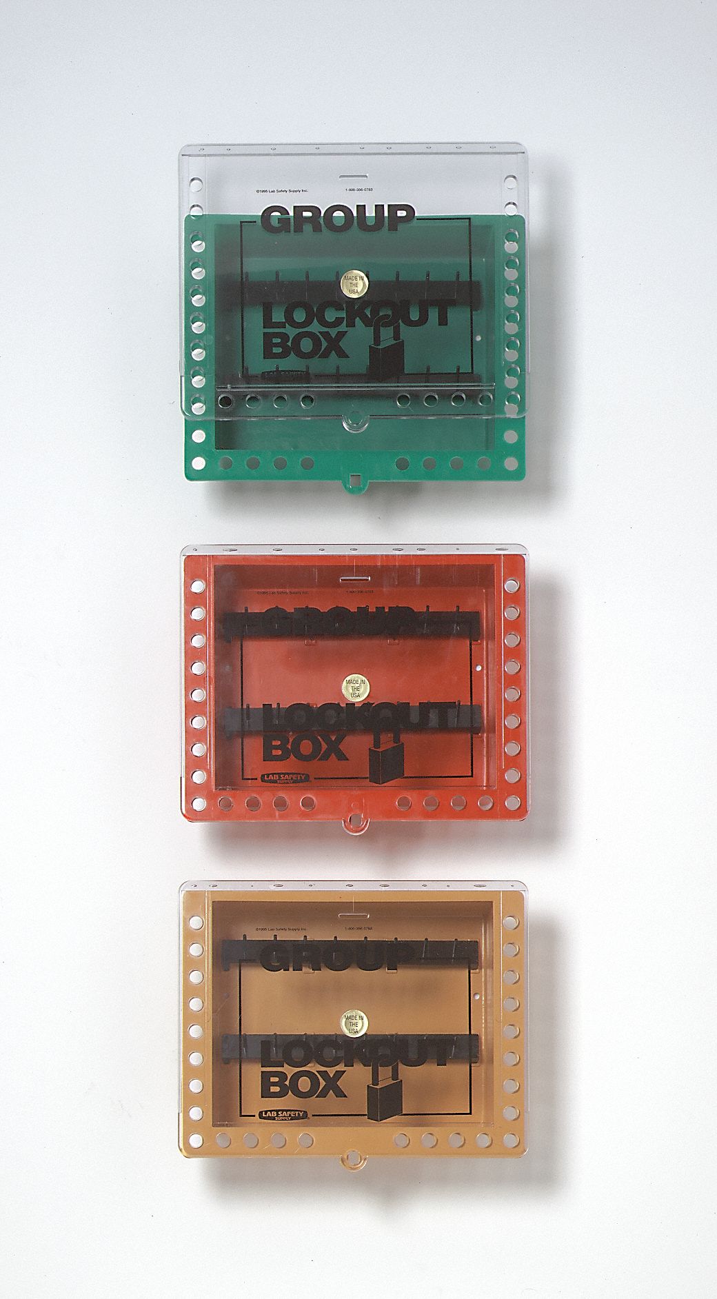 SAALMAN SAFETY Green Plastic Group Lockout Box, Max. Number of Padlocks ...