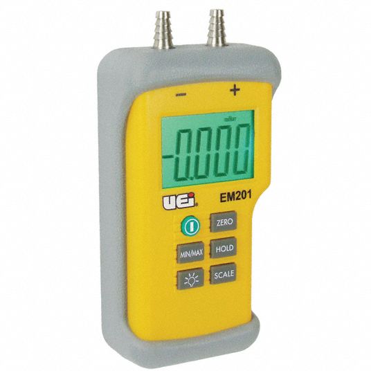 UEI TEST INSTRUMENTS Digital Manometer: -60 in wc to 60 in wc, 4 Digit ...