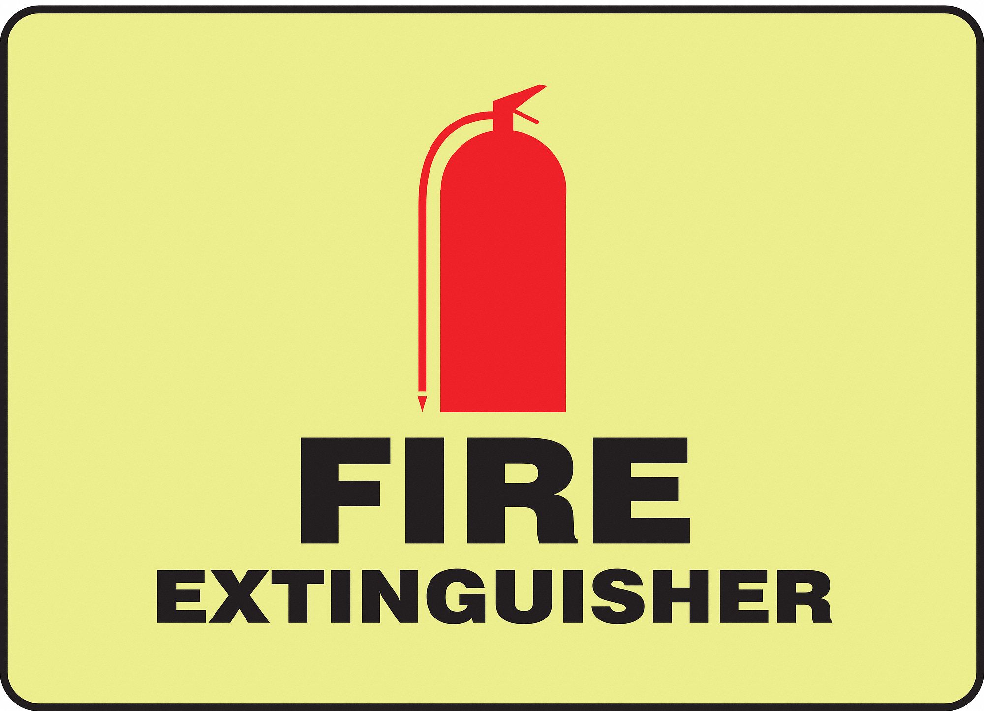 Fire Extinguisher Sign, Plastic, Rectangle, English, Not ...