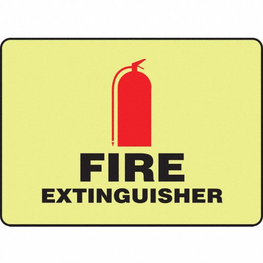 Fire Extinguisher Sign, Plastic, Rectangle, English, Not ...