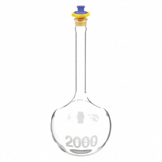 Borosilicate Glass, 2 L Capacity - mL, Volumetric Flask - 9LPC4|92812P ...