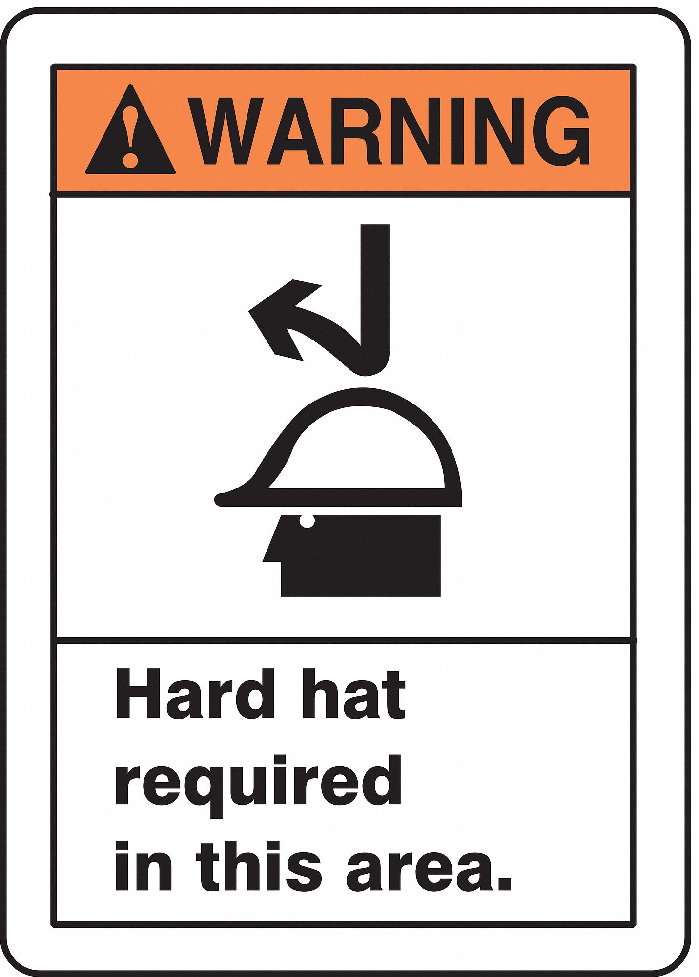 Warning Sign, Hard Hat Required In This Area., Header Warning ...