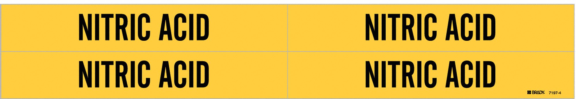 Nitric Acid, Yellow, Pipe Marker - 9MCE0|7197-4 - Grainger