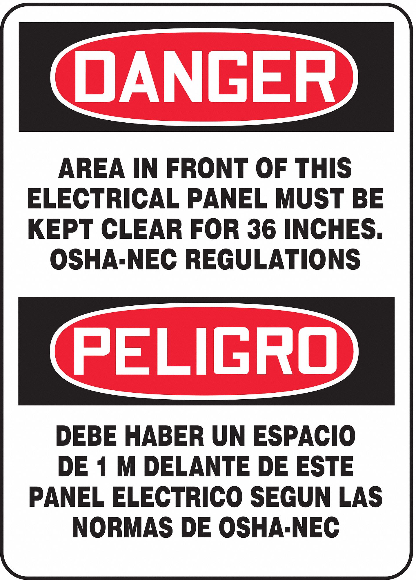 Spanish-Bilingual Danger Sign - Grainger