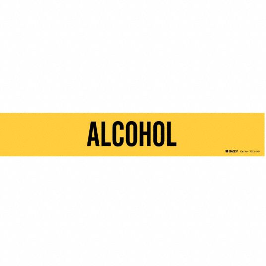 Alcohol, Yellow, Pipe Marker - 9MDP7|7012-1HV - Grainger