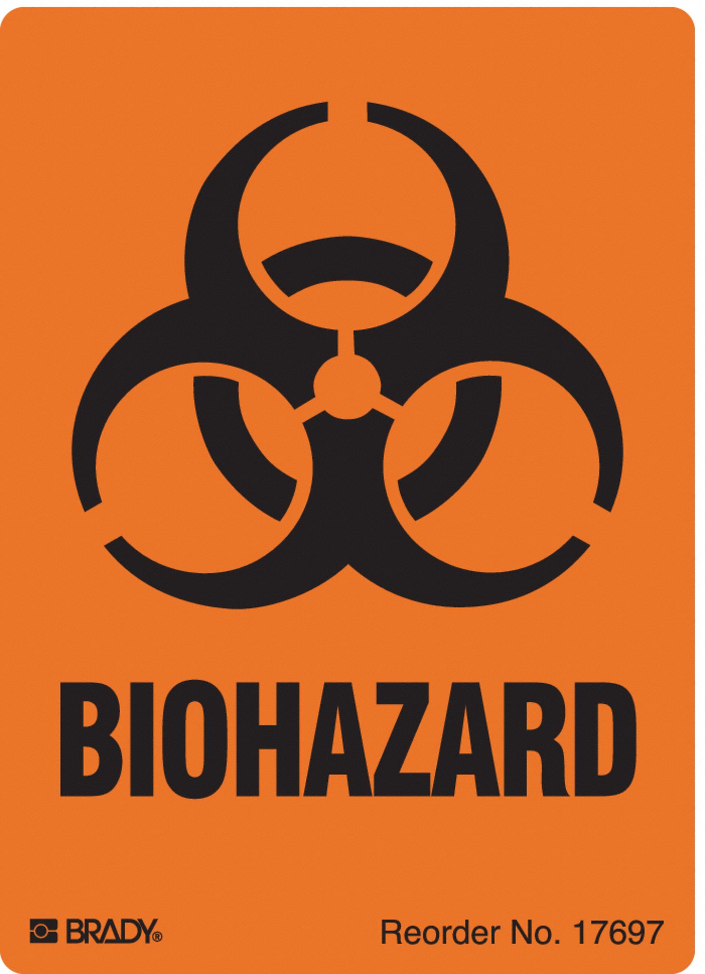 BRADY DOT Handling Label: Biohazard, 2 7/8 in Label Wd, 4 in Label Ht ...