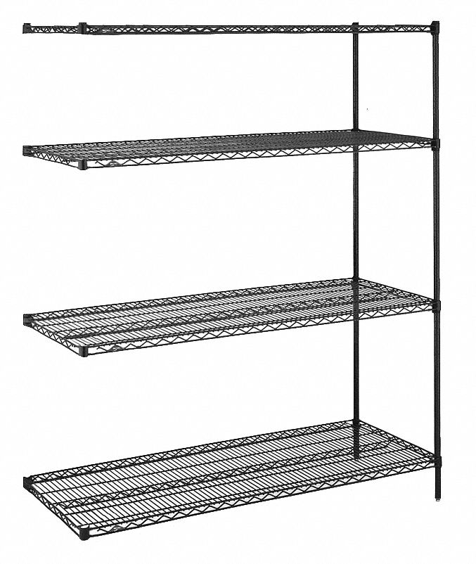 METRO, Add-On, 60 in x 24 in, Wire Shelving Unit - 9ME21|4/2460NBL2 ...