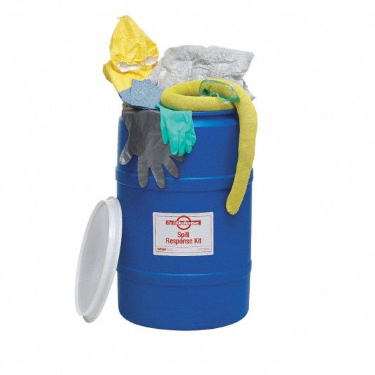 25 gal Volume Absorbed Per Kit, Blue, Spill Kit - 9MF15|9MF15 - Grainger