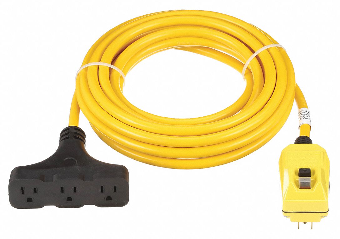 SOUTHWIRE PLUG-IN GFCI WITH CORD, 25 FT CORD, 15 A MAX, 120V AC, NEMA 5 ...