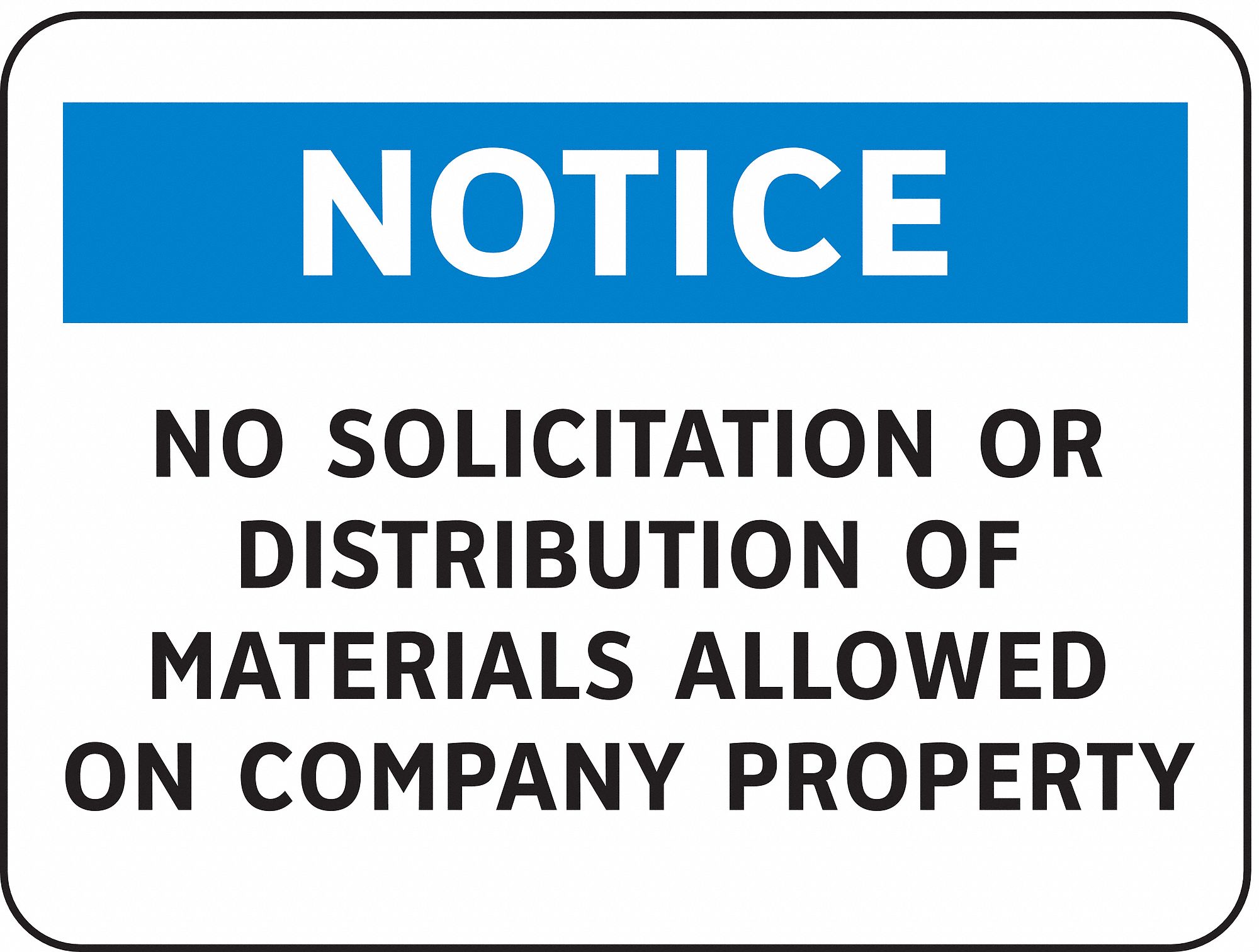 Plastic, 10 in x 14 in Nominal Sign Size, Notice Sign - 9MGV0|Y1779902 ...