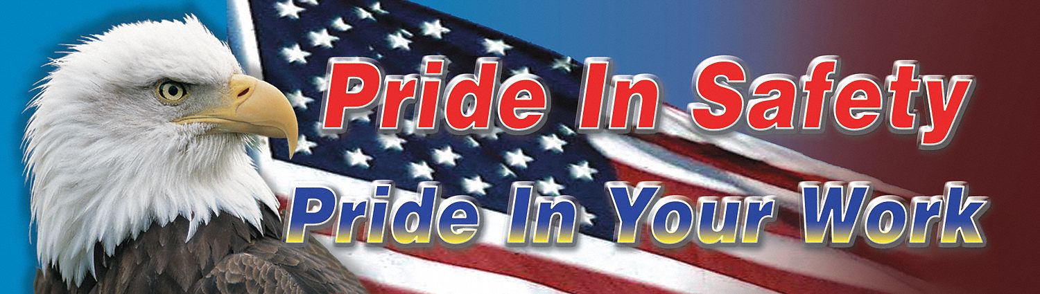 28 in x 96 in Nominal Sign Size, No Protective Coating, Safety Banner ...