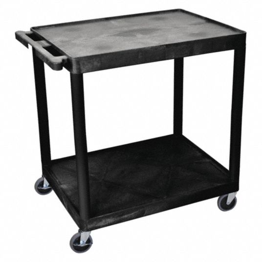 400 lb Load Capacity, 32 in x 24 in, Utility Cart with Lipped Plastic ...