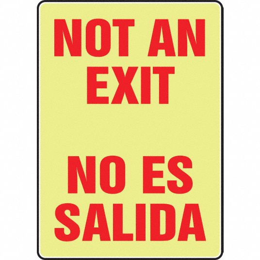 ACCUFORM Spanish-Bilingual Exit Sign, Vinyl, Rectangle, English ...