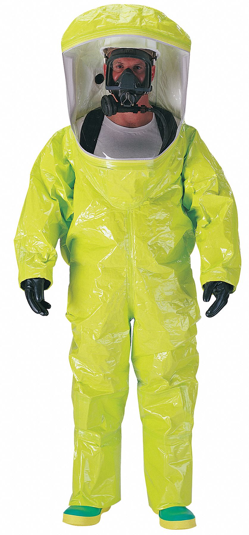 DUPONT Level A Front-Entry Encapsulated Suit, Lime Yellow, L, Tychem(R ...