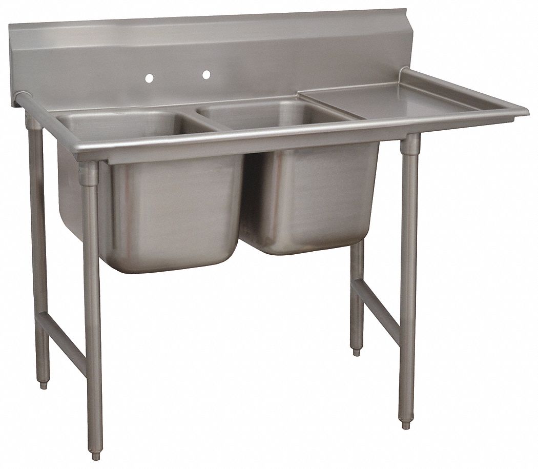 ADVANCE TABCO, 2 Bowls, 42 in Overall Ht, Scullery Sink - 9NLD6|9-42-48 ...