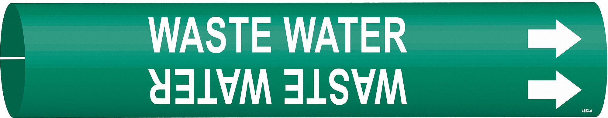 Waste Water, Green, Pipe Marker - 8UL01|4153-C - Grainger