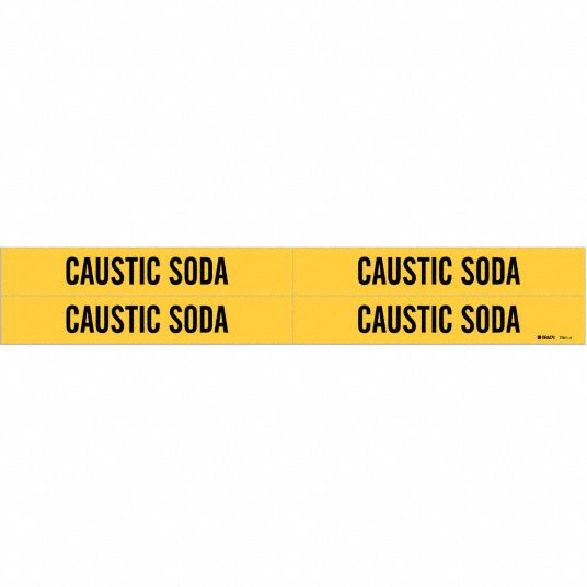Caustic Soda, Yellow, Pipe Marker - 9NNL1|7041-4 - Grainger