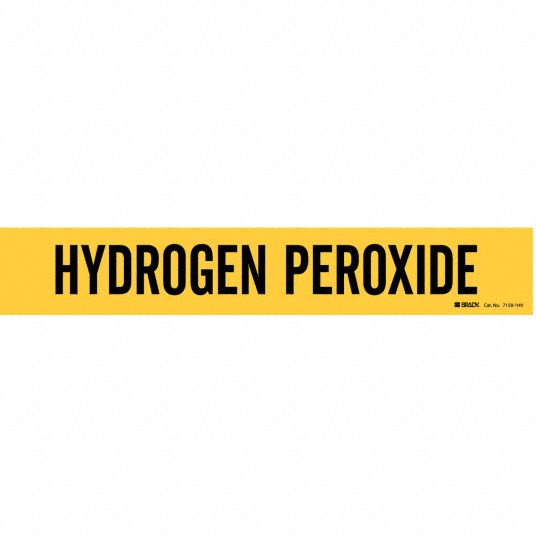 Hydrogen Peroxide, Yellow, Pipe Marker - 9NP38|7158-1HV - Grainger
