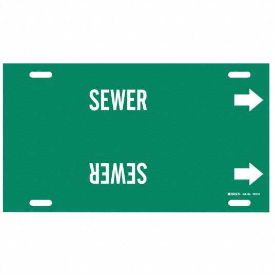 Sewer, Green, Pipe Marker - 9NP49|4272-H - Grainger