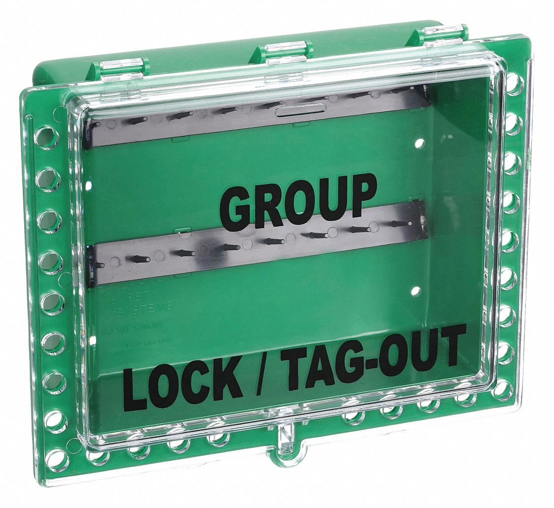 Green Plastic Group Lockout Box, Max. Number of Padlocks: 27, 11" x 12 ...