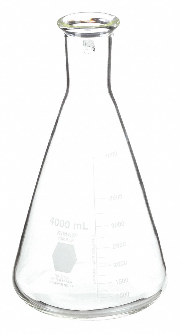 Borosilicate Glass, 4 L Capacity - mL, Filtering Flask - 9NRV4|27060 ...