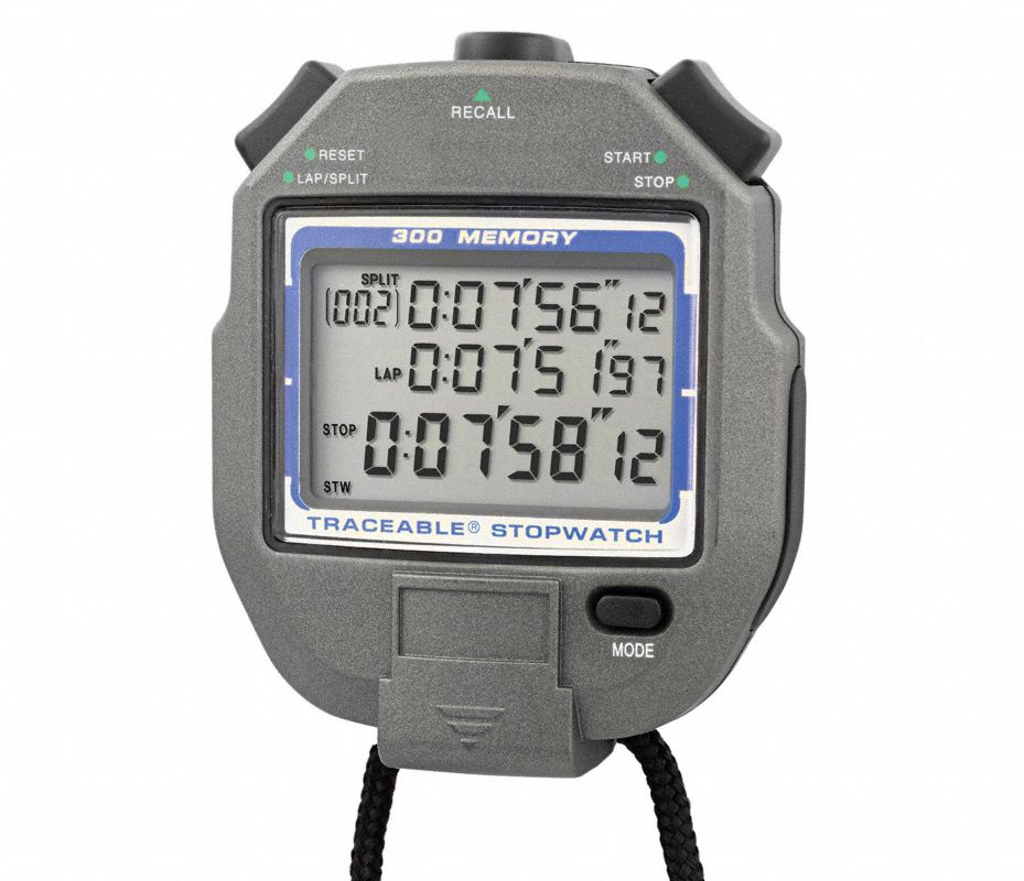 TRACEABLE Cronómetro con Memoria con Intervalo de Tiempo Máx. Cuenta ...