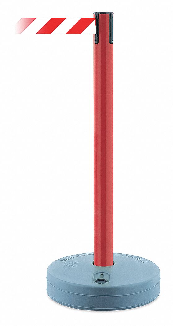 TENSABARRIER, Red, Chevron, Barrier Post with Belt - 9NUX3|885-21-STD ...