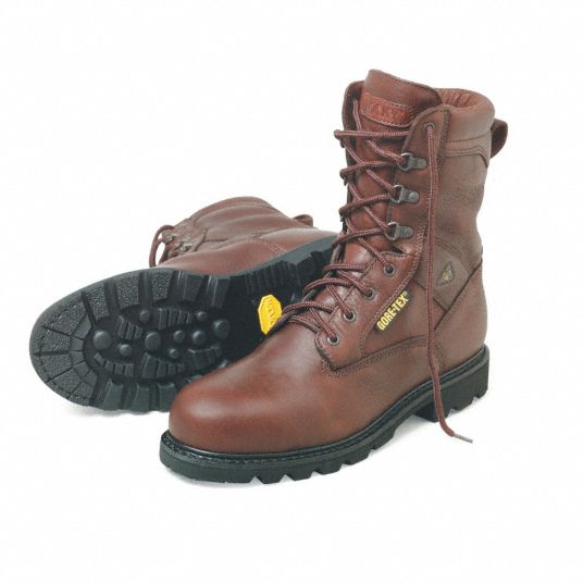 8 in Work Boot, 8, W, Men's, Brown Soggy, Steel Toe Type, 1 PR - Grainger